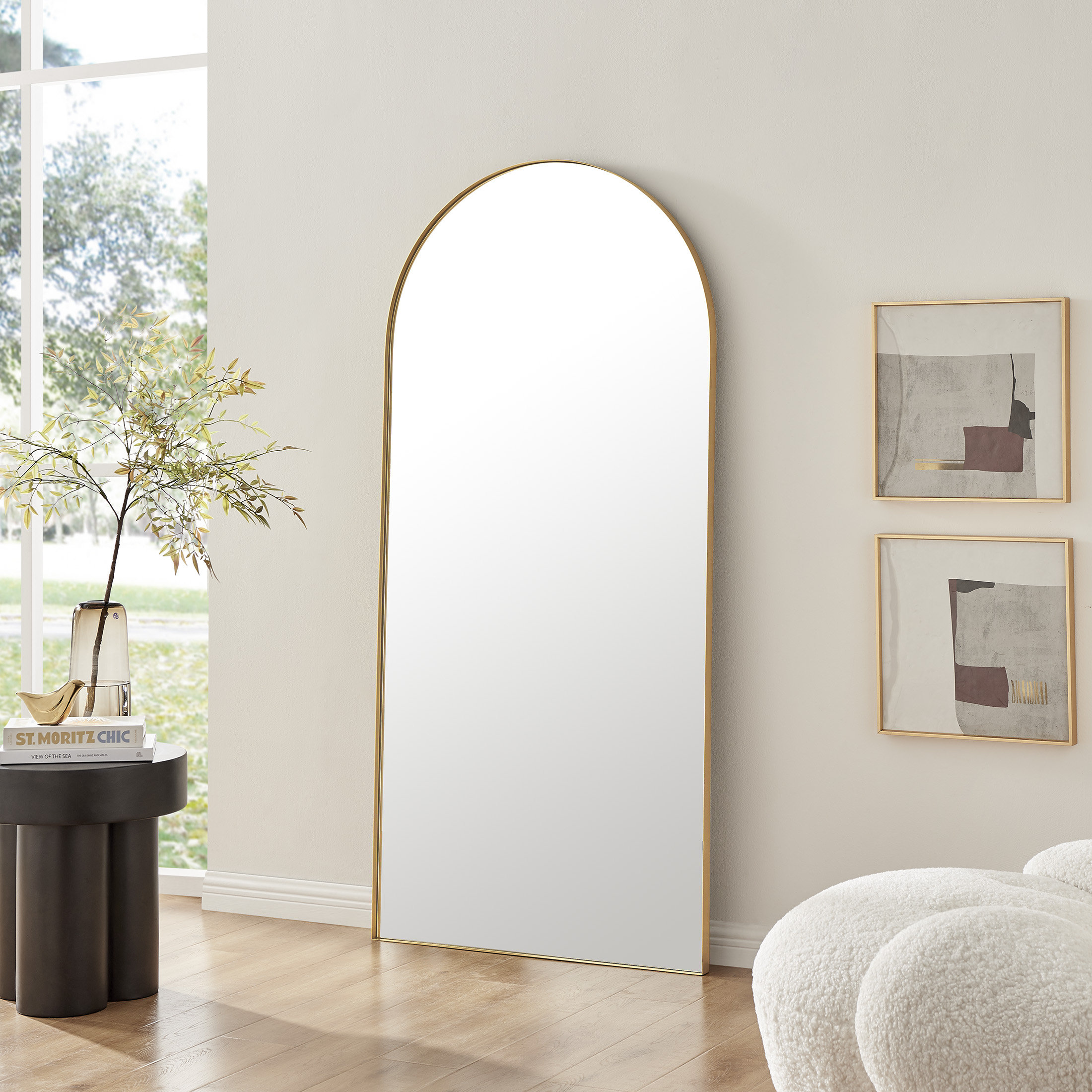East Urban Home Adne Hallway Full Length Mirror - Arch Metal Frame ...