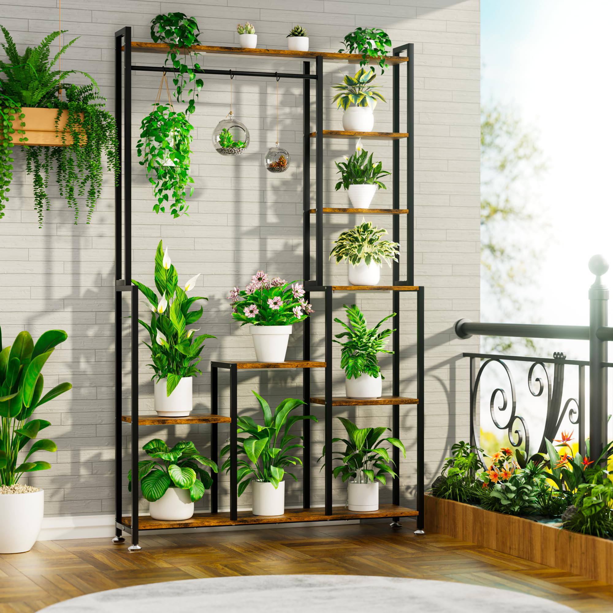 17 Stories 71 Inches Tall Plant Stand with Grow Light, 8-Tier Indoor ...