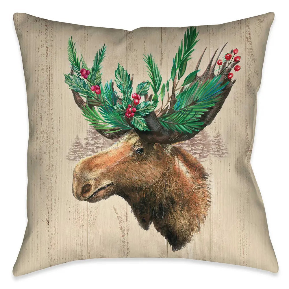Laural Home Holiday Moose Polyester Throw Pillow | Wayfair