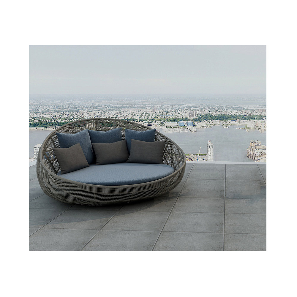 Bungalow Rose Kamrey 63'' Wide Outdoor Circle Patio Daybed with ...