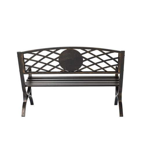 Trinx Ico Thoughts and Hearts Bronze Metal Memorial Garden Bench | Wayfair