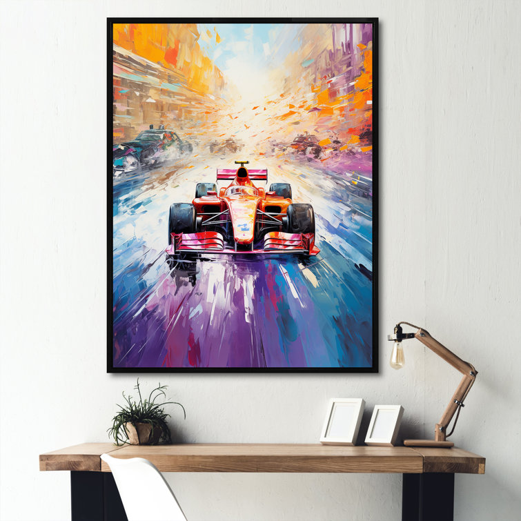 Lark Manor Popart Formula Car On The Race Track III - Race Tracks Wall ...