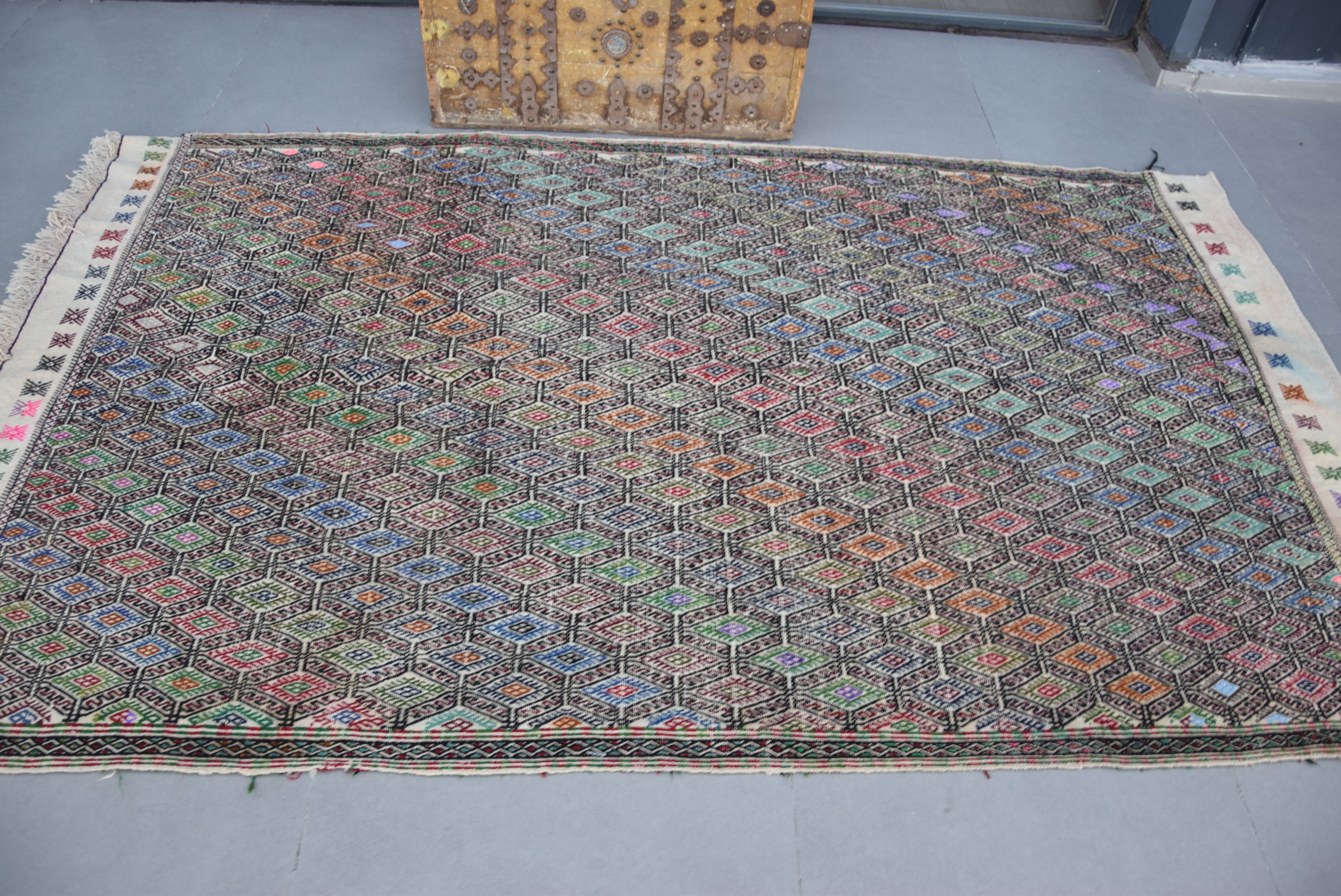 Dakota Fields Handmade Vibrant Traditional Turkish Geometric Diamond ...