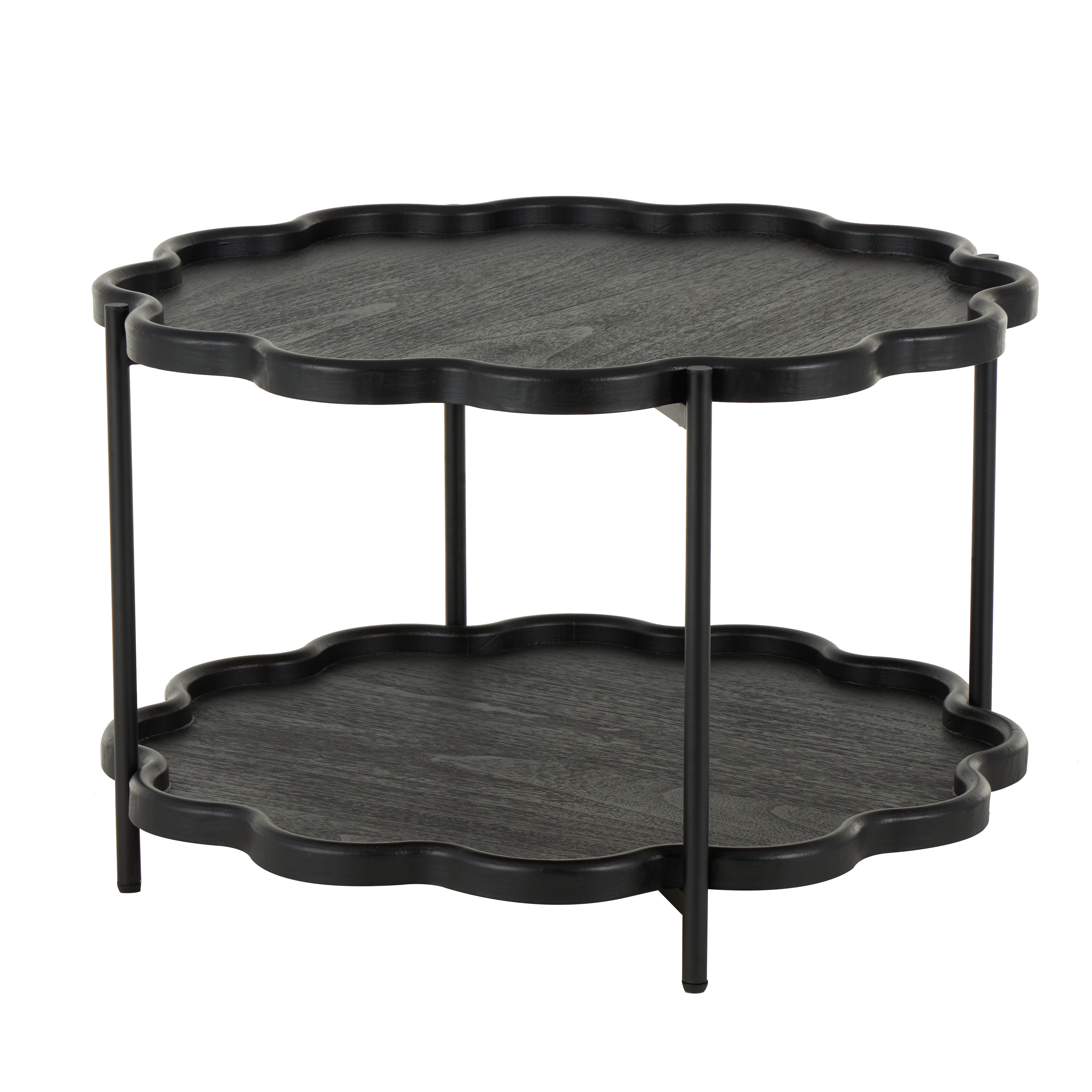 Ebern Designs Cole And Grey Wood Floral Inspired 2 Level Side End ...