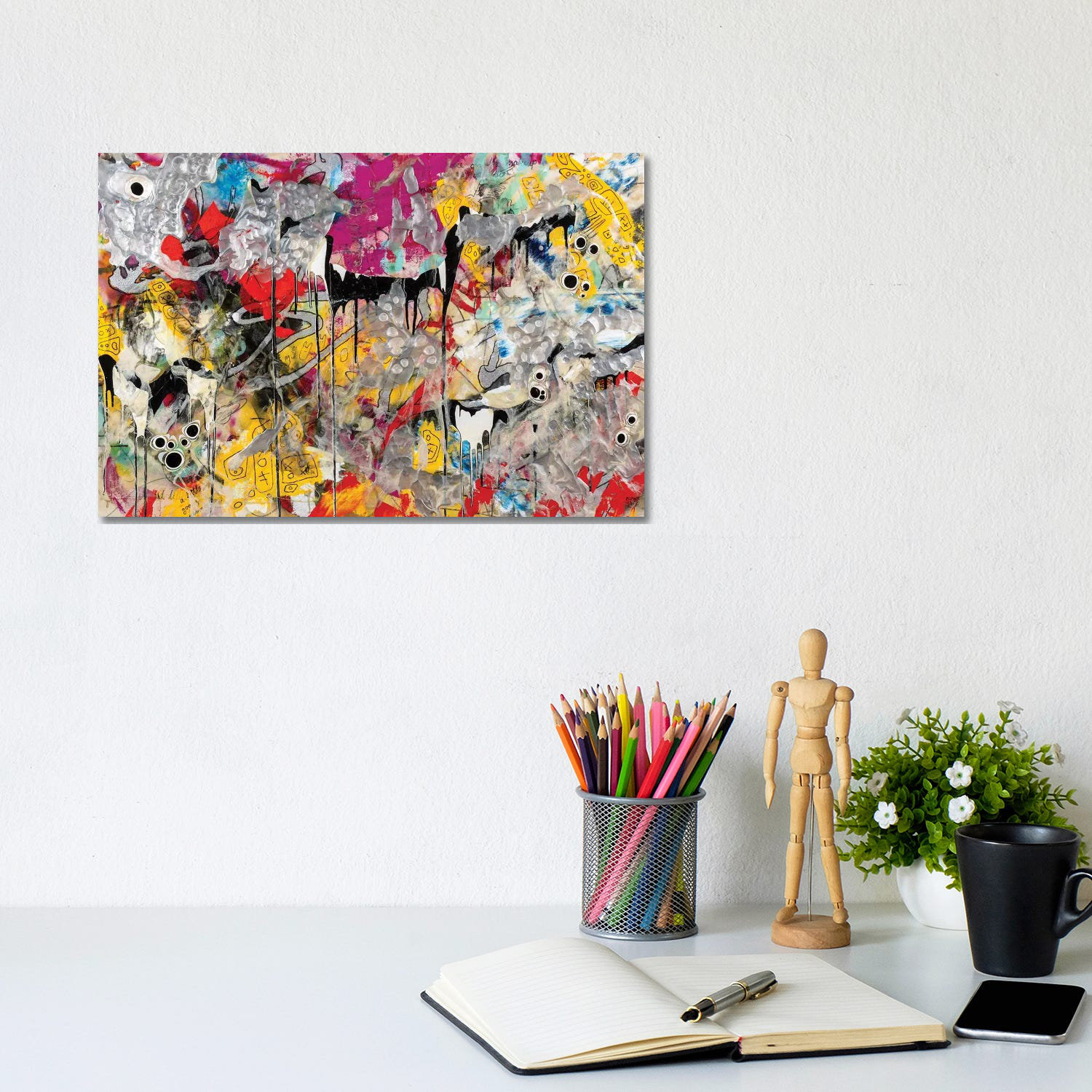 Wrought Studio™ Makeup Computer - Wall Art Print - Wrapped Canvas | Wayfair