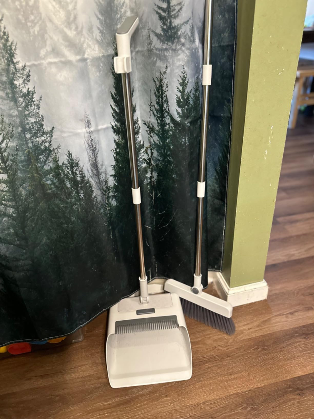 MODVAT 3 in 1 Broom with Dustpan Combo Set Long Handle Dustpan and ...