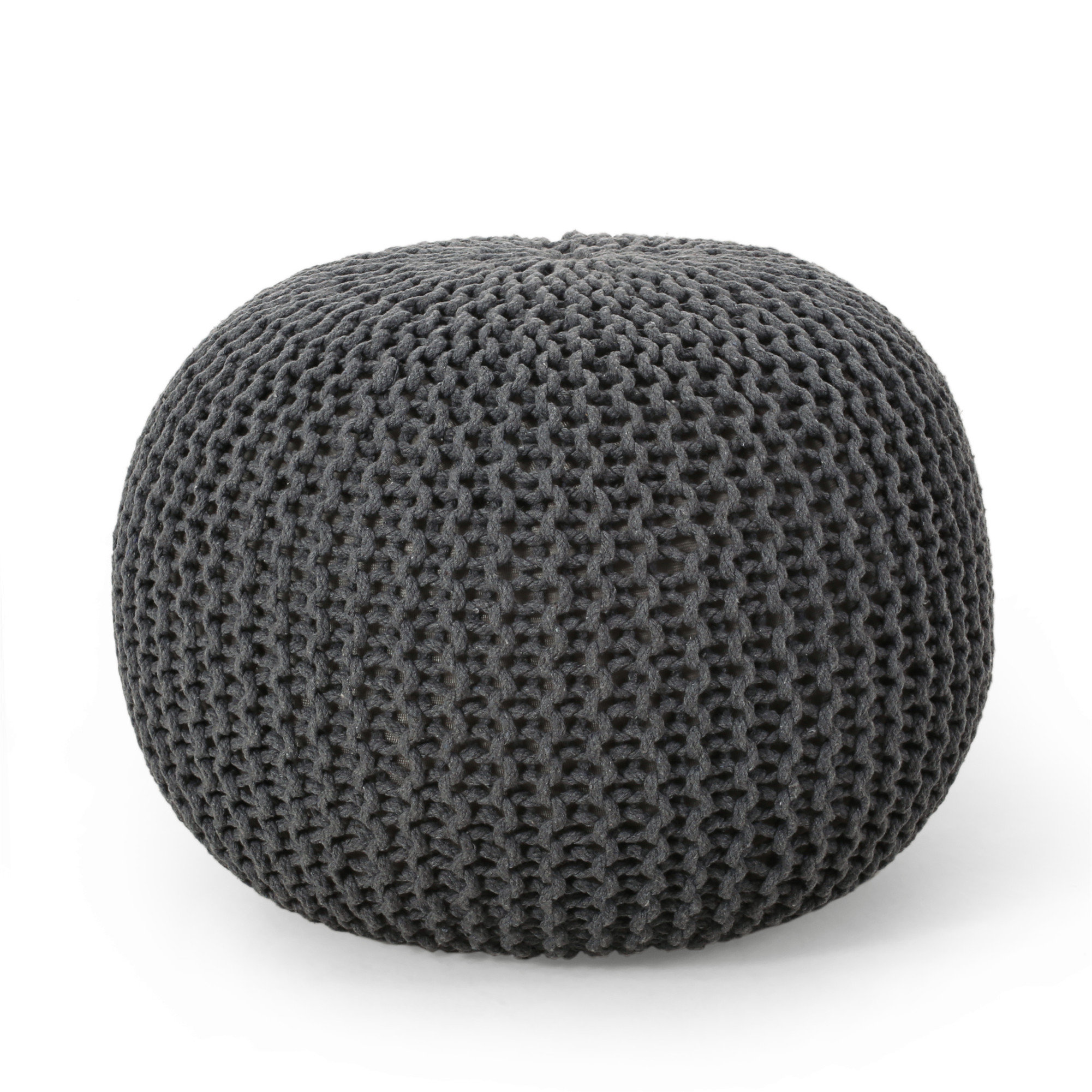 Gracie Oaks Giovanni Upholstered Ottoman,Cotton Round Pouf | Wayfair