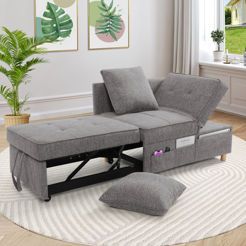 Ebern Designs Heron 4-in-1 Convertible Sleeper Sofa - Modern Loveseat ...