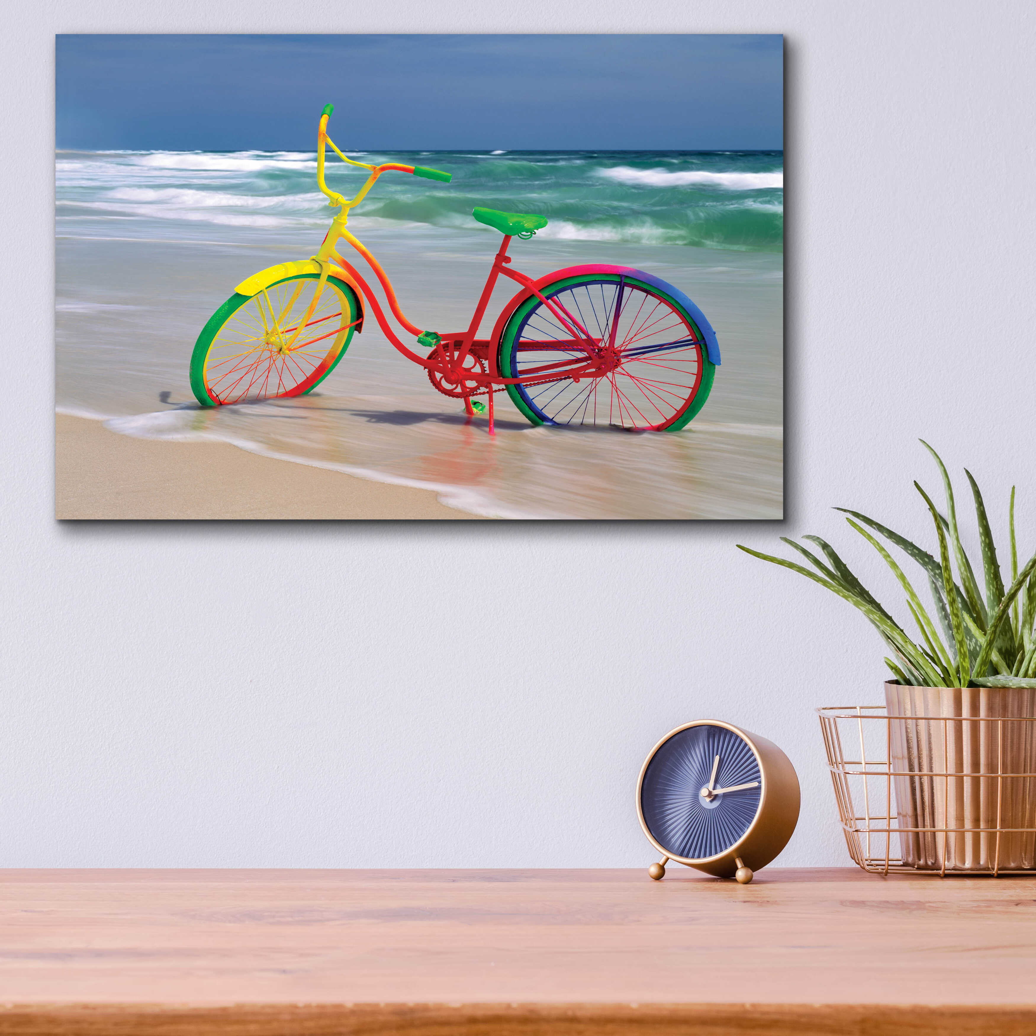 Dovecove Epic Art 'Rainbow Bike' By Mike Jones, Acrylic Gla Rainbow ...