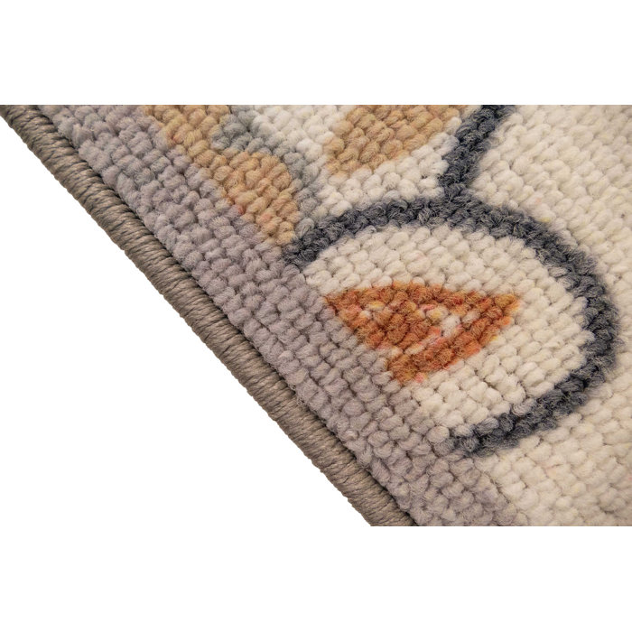 Red Barrel Studio® Berber Floral Beige Low Pile Slip Resistant Rugs ...