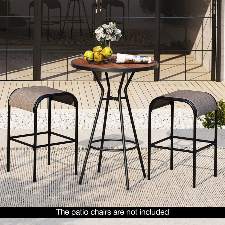 17 Stories 3 Pieces Outdoor Round Bar Table Set with 1.6 Inches ...