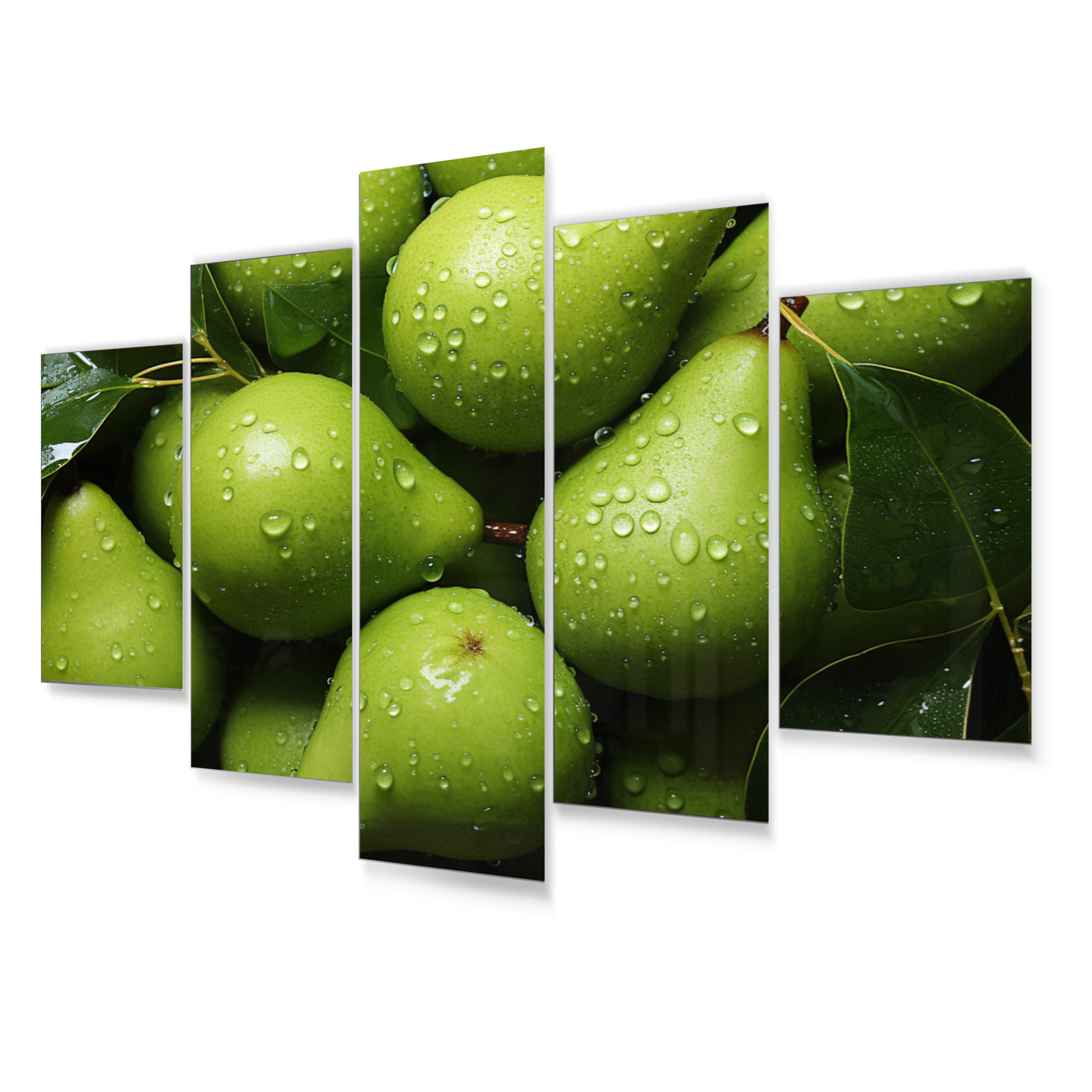 Design Art Fruit Pear Green Pointillism II - Food & Beverage Metal Wall ...