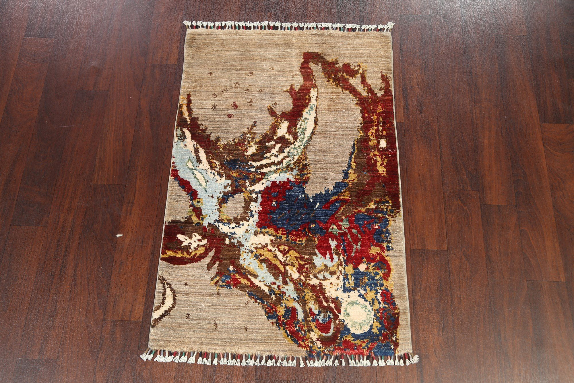 Rugsource Contemporary Abstract Oriental Area Rug Hand-Knotted 3X4 ...