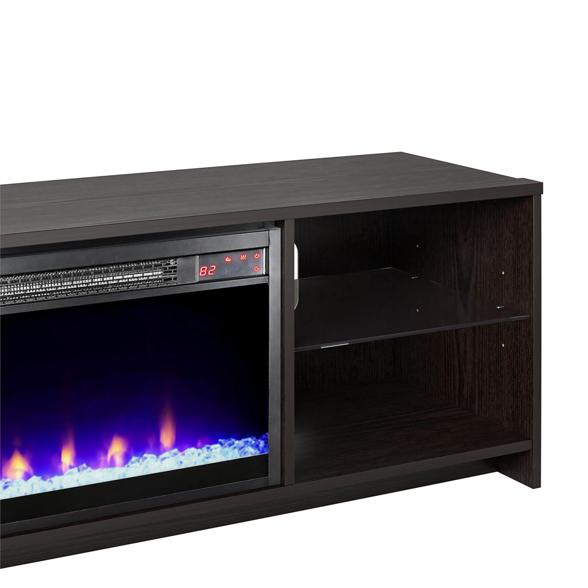 Ebern Designs Mascher Fireplace Console for TVs up to 65", Espresso ...