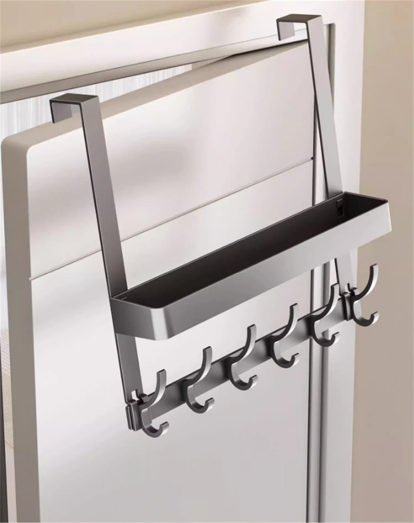 Thrones Designs Aluminum Alloy Over-The-Door Hook Rack With Shelf | Wayfair