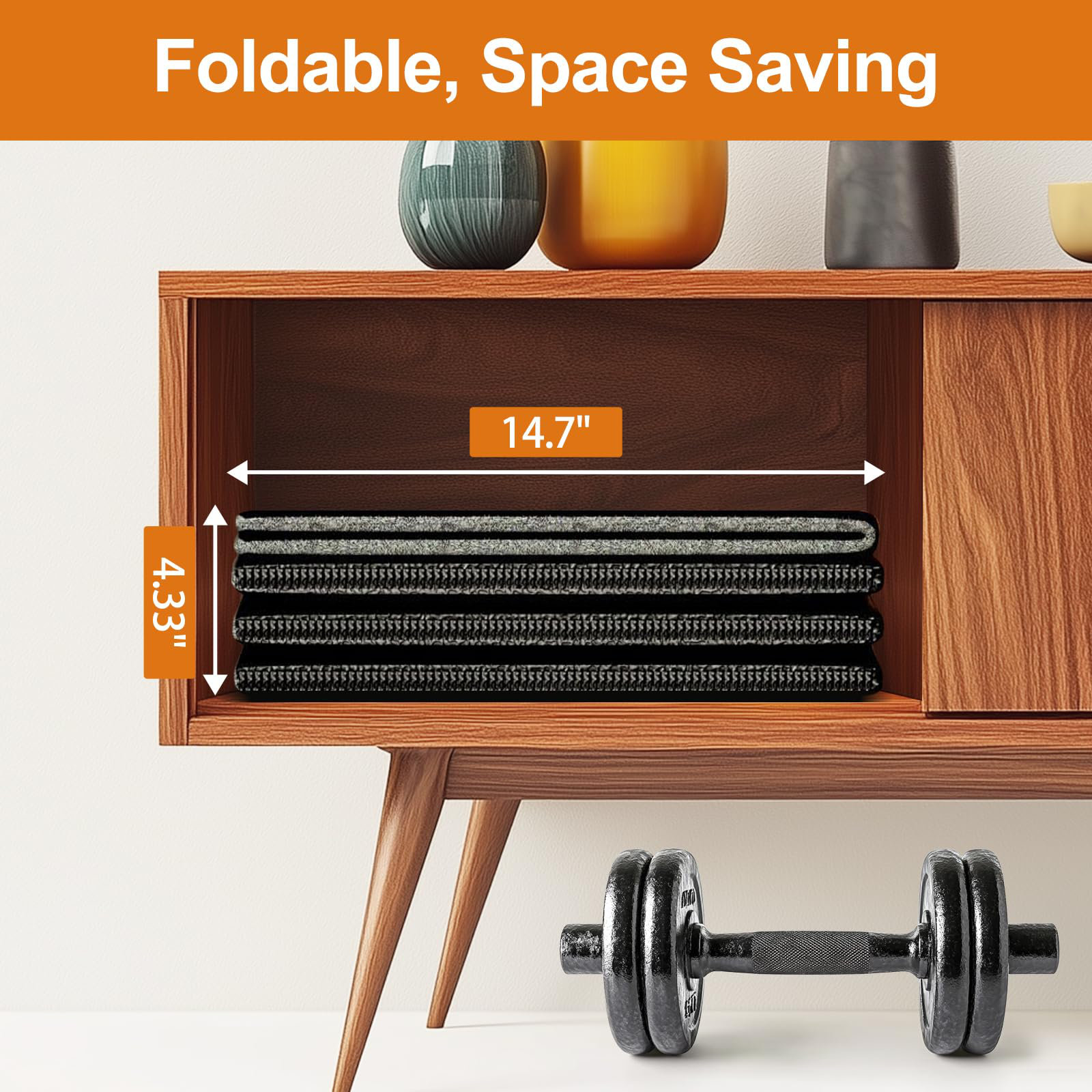 FAST APPLIANCES LLC Foldable Treadmill Mat Non-Slip Exercise Bike Mat ...