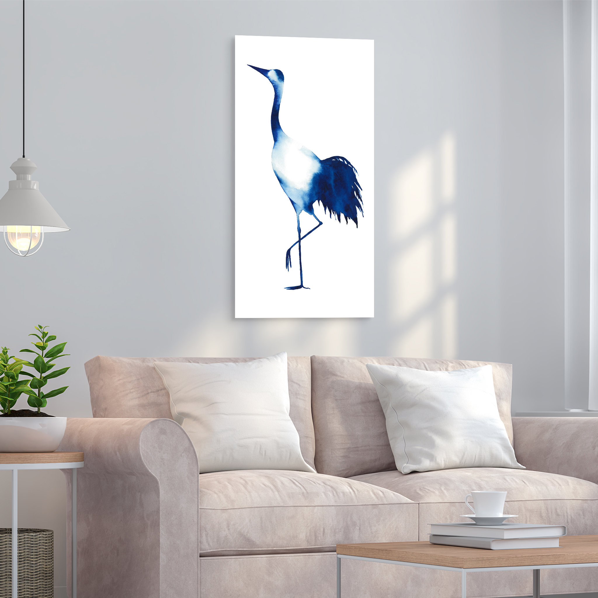 Rosecliff Heights 'Ink Drop Crane 2' Print on Glass | Wayfair
