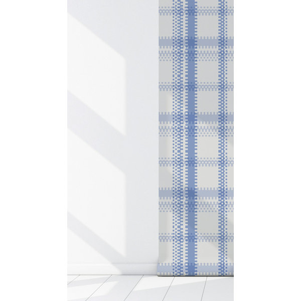 Dakota Fields Breshuna Zippers Blue Plaid Vinyl Canvas Peel & Stick ...