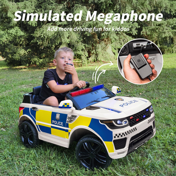 Outfunny Electric Police Car for Kids, 24 Volt Kids Ride on Toys w ...
