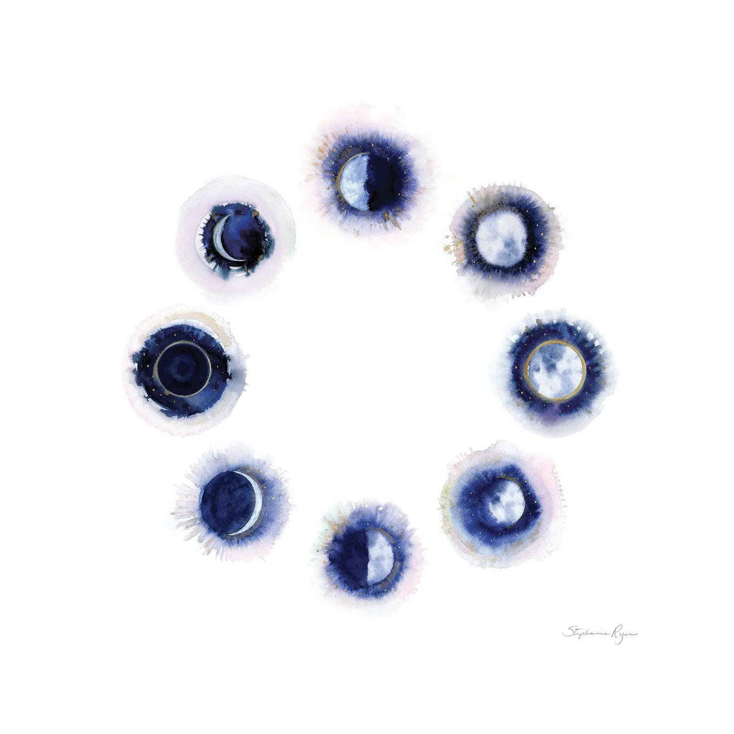 East Urban Home Celestial Moon XIV by Stephanie Ryan - Wrapped Canvas ...