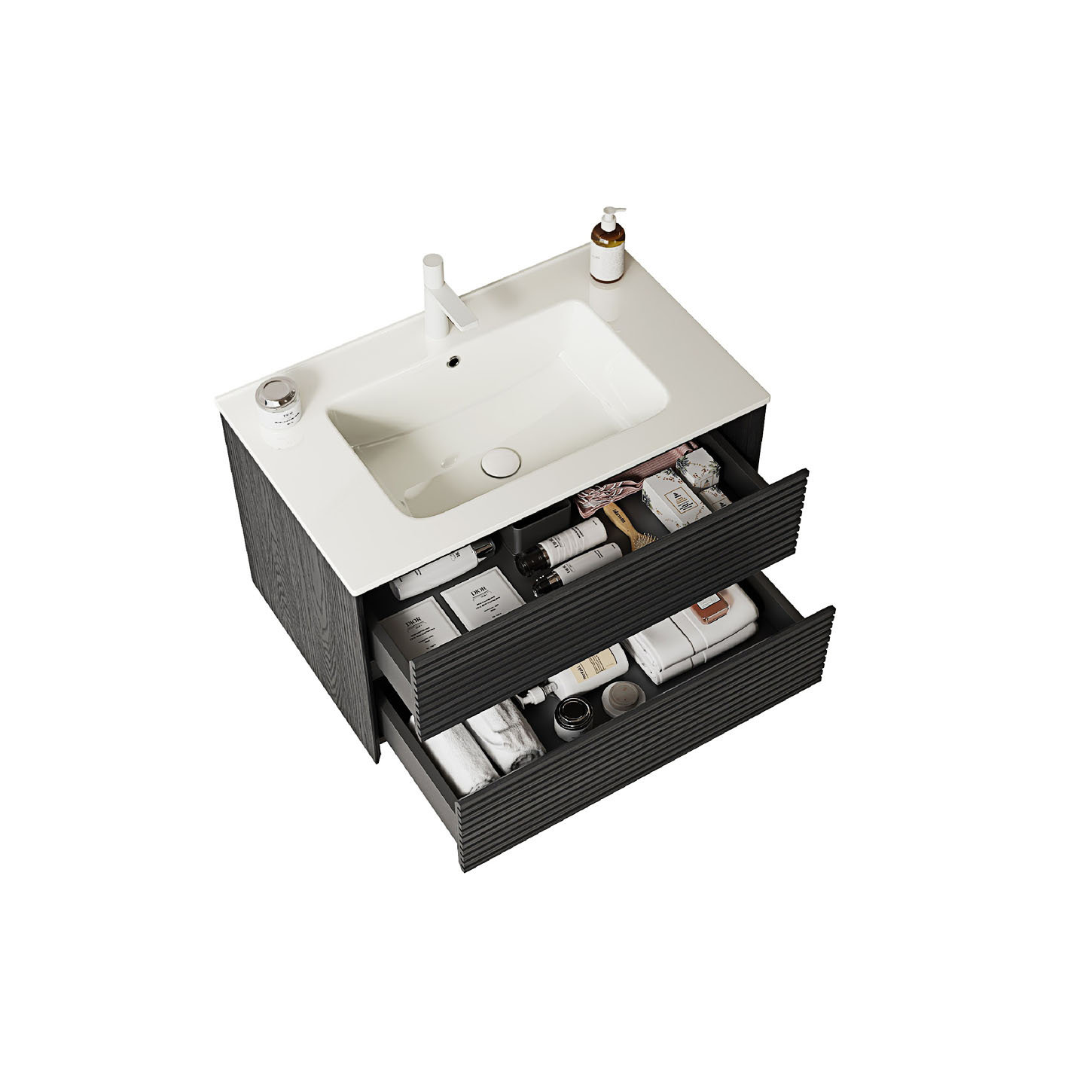 Orren Ellis Bathroom Vanity With Sink, Modern Floating Bathroom Storage ...