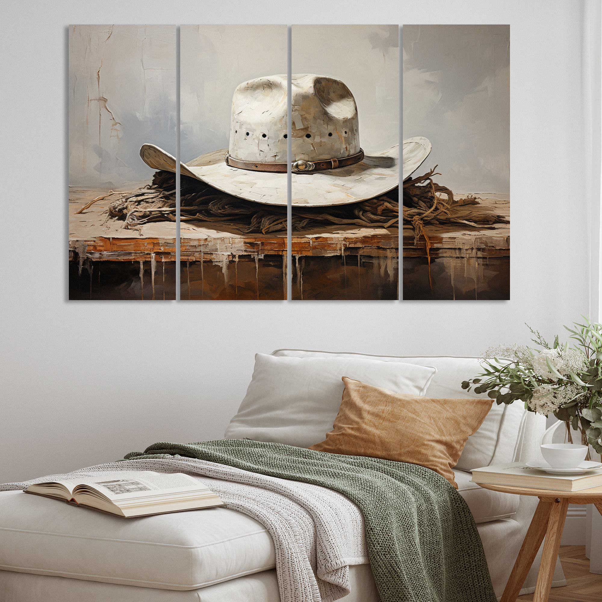 Design Art Minimalism Cowboy Hat II - Cowboys Metal Wall Decor Set ...