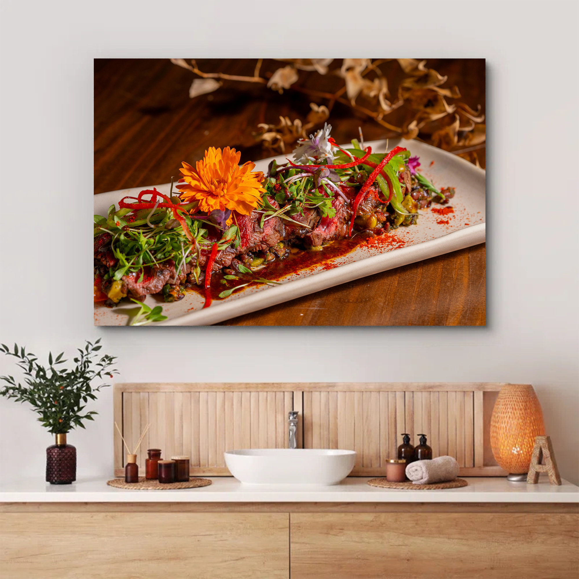 Ebern Designs Gourmet Salad with Edible Flowers for Culinary Decor ...