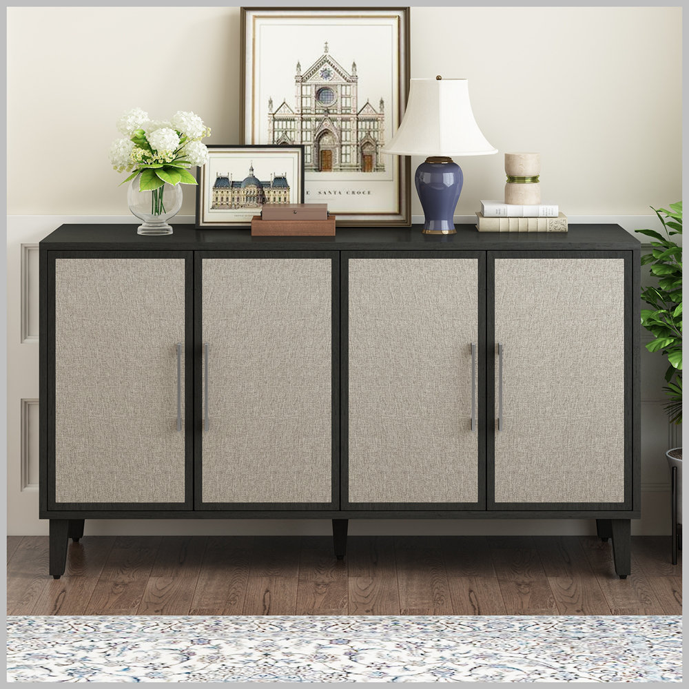 Wrought Studio Modern Curved Design Storage Cabinet Sideboard With ...