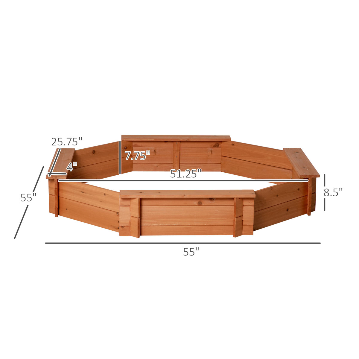 Outsunny 55" x 8.5" Solid Wood Round Sandbox with Cover & Reviews | Wayfair