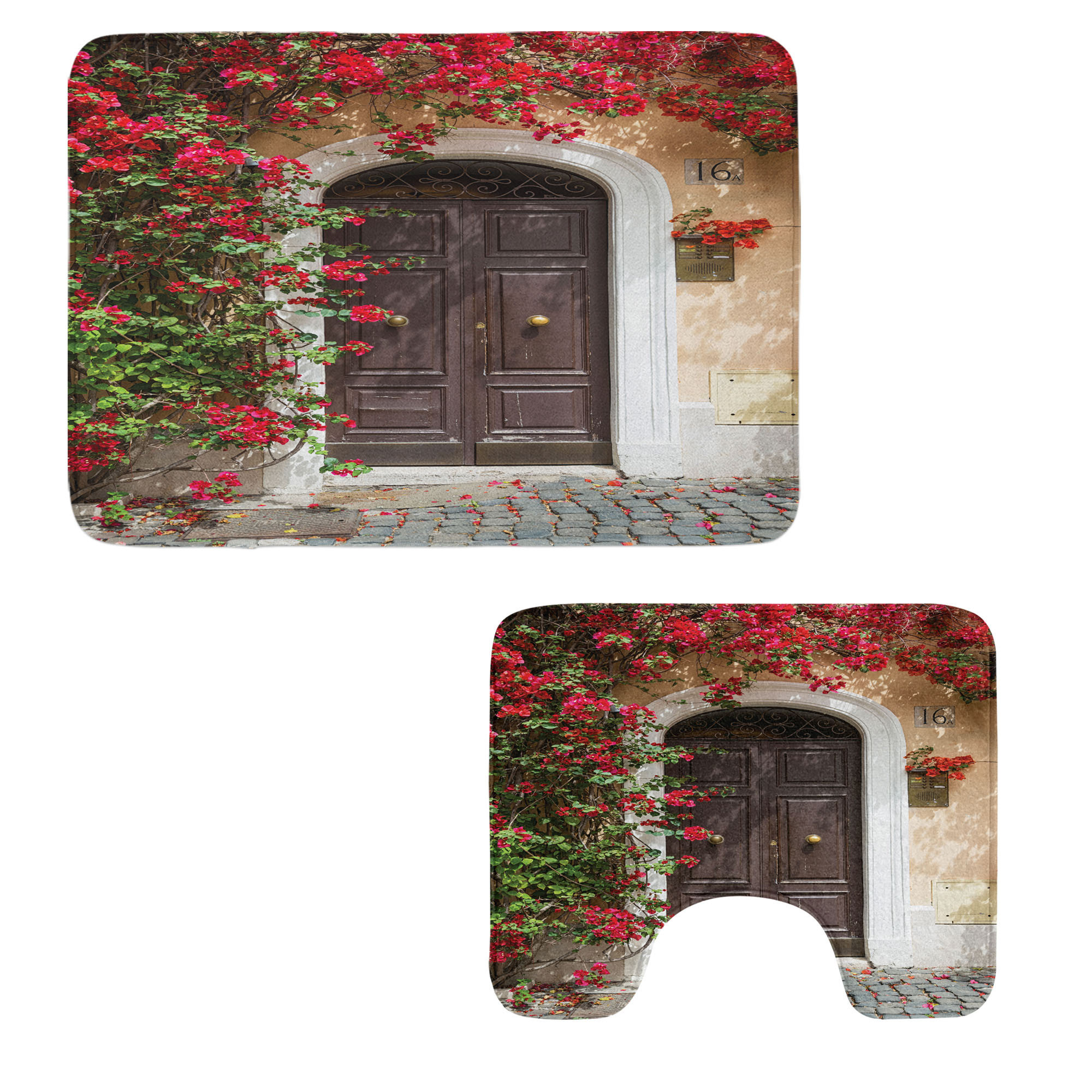 East Urban Home Moroccan Bathroom Rug Set 2 Pieces Rectangle & Contour ...