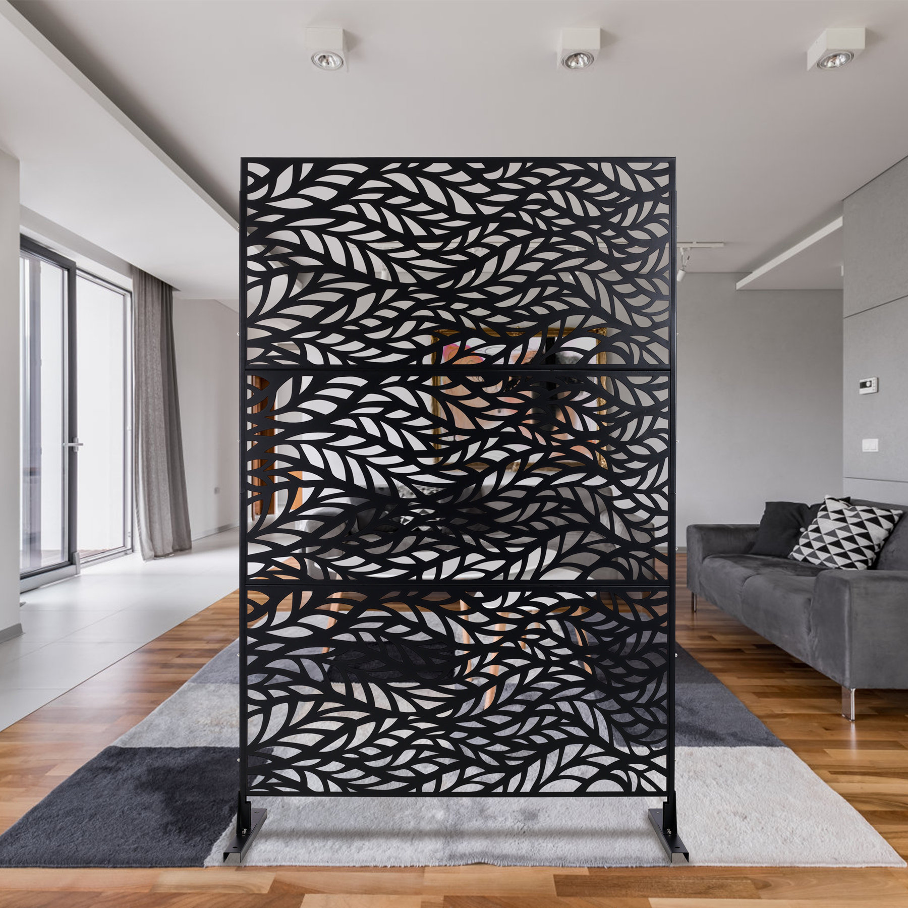 Latitude Run® Écran d'intimité extérieur et intérieur en métal H 76 po ...