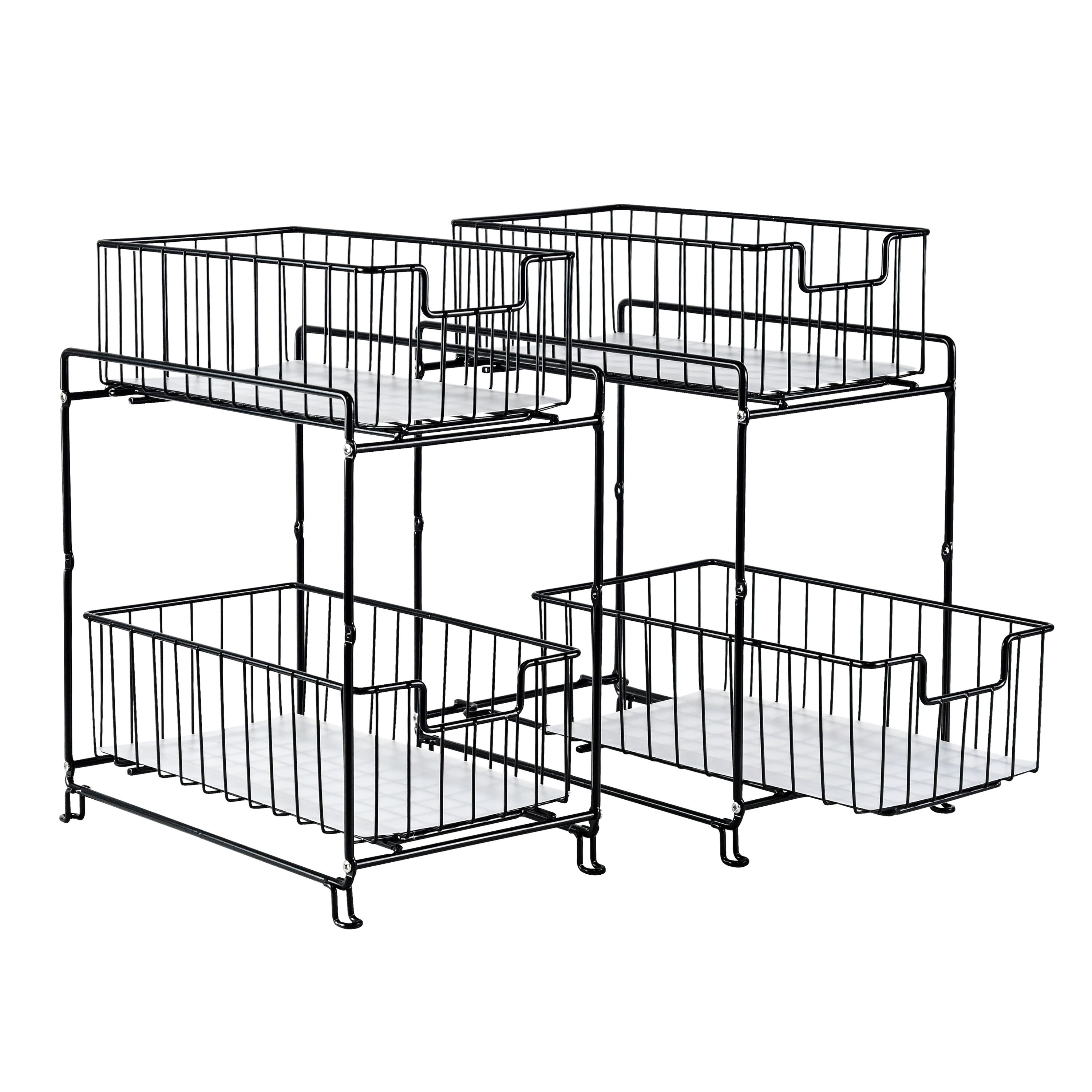 Rebrilliant Stackable 2-Tier Under Sink Cabinet Organizer Sliding ...