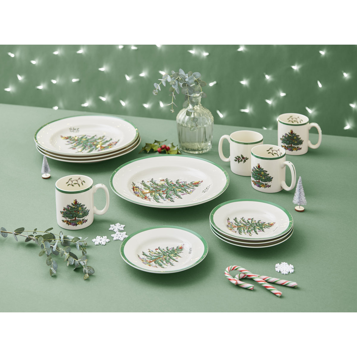 Spode Christmas Tree 12-Piece Dinnerware Set with Plates & Mugs ...