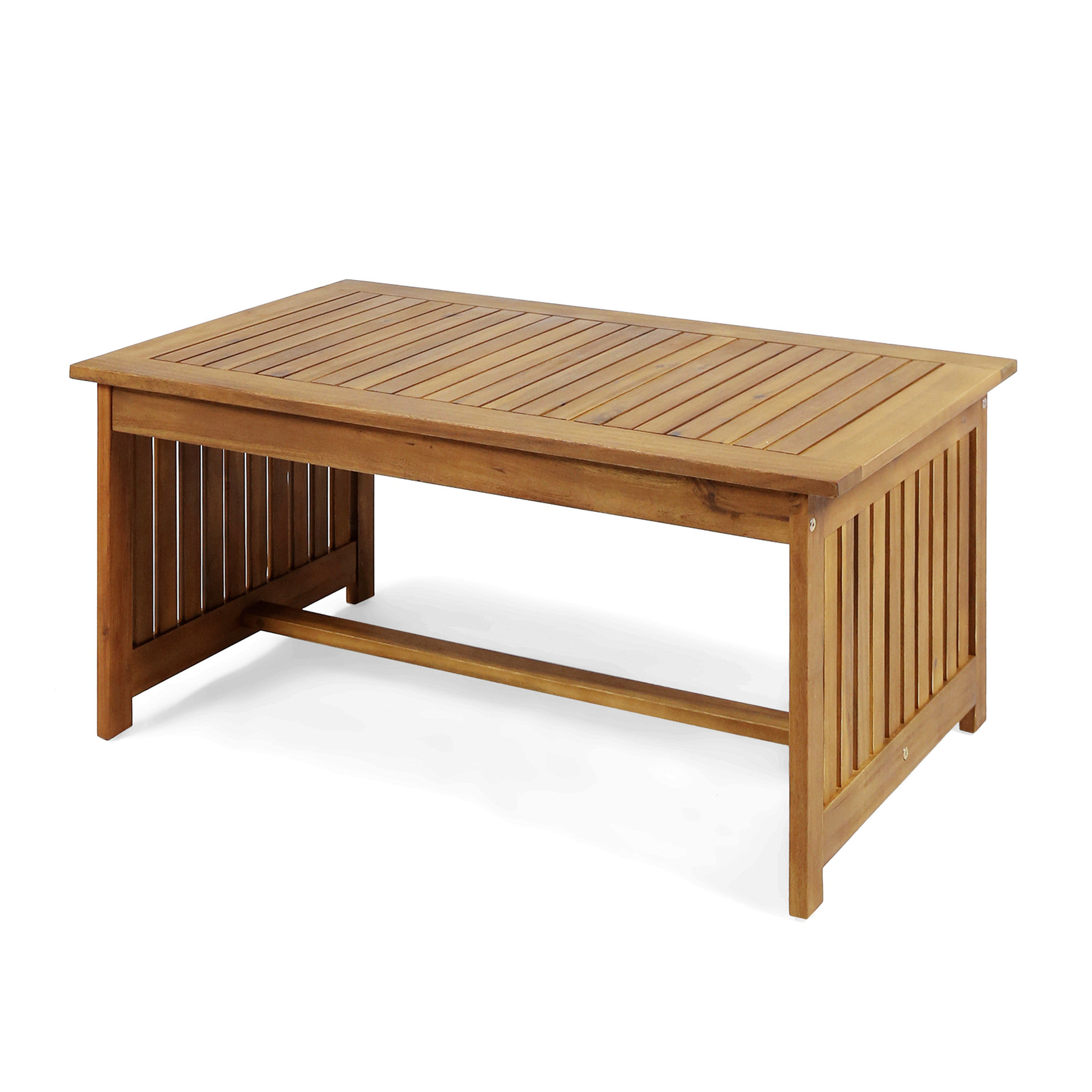 Latitude Run® Acacia Coffee Table, All-Weather Outdoor Table For ...