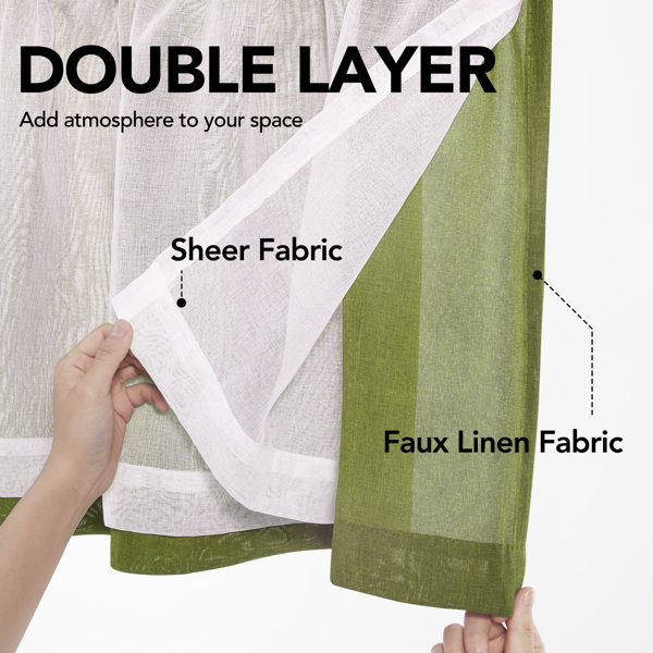 Ebern Designs Rod Pocket Double layer Window Valance | Wayfair