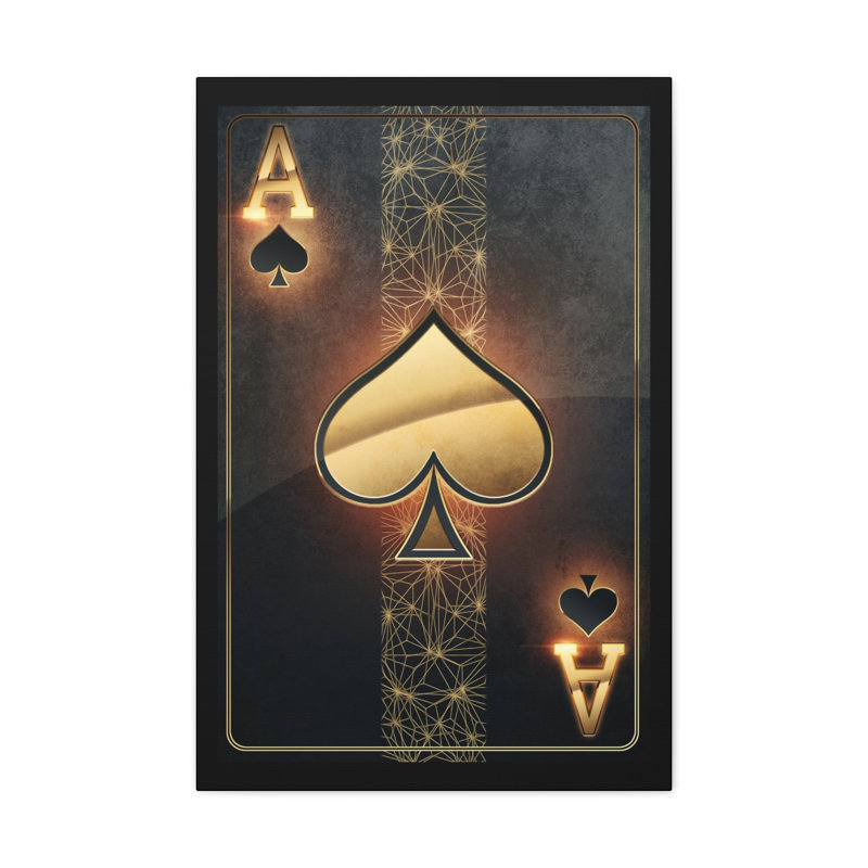 Trent Austin Design® Black Gold Ace Of Hearts Playing Card Canvas Wall ...