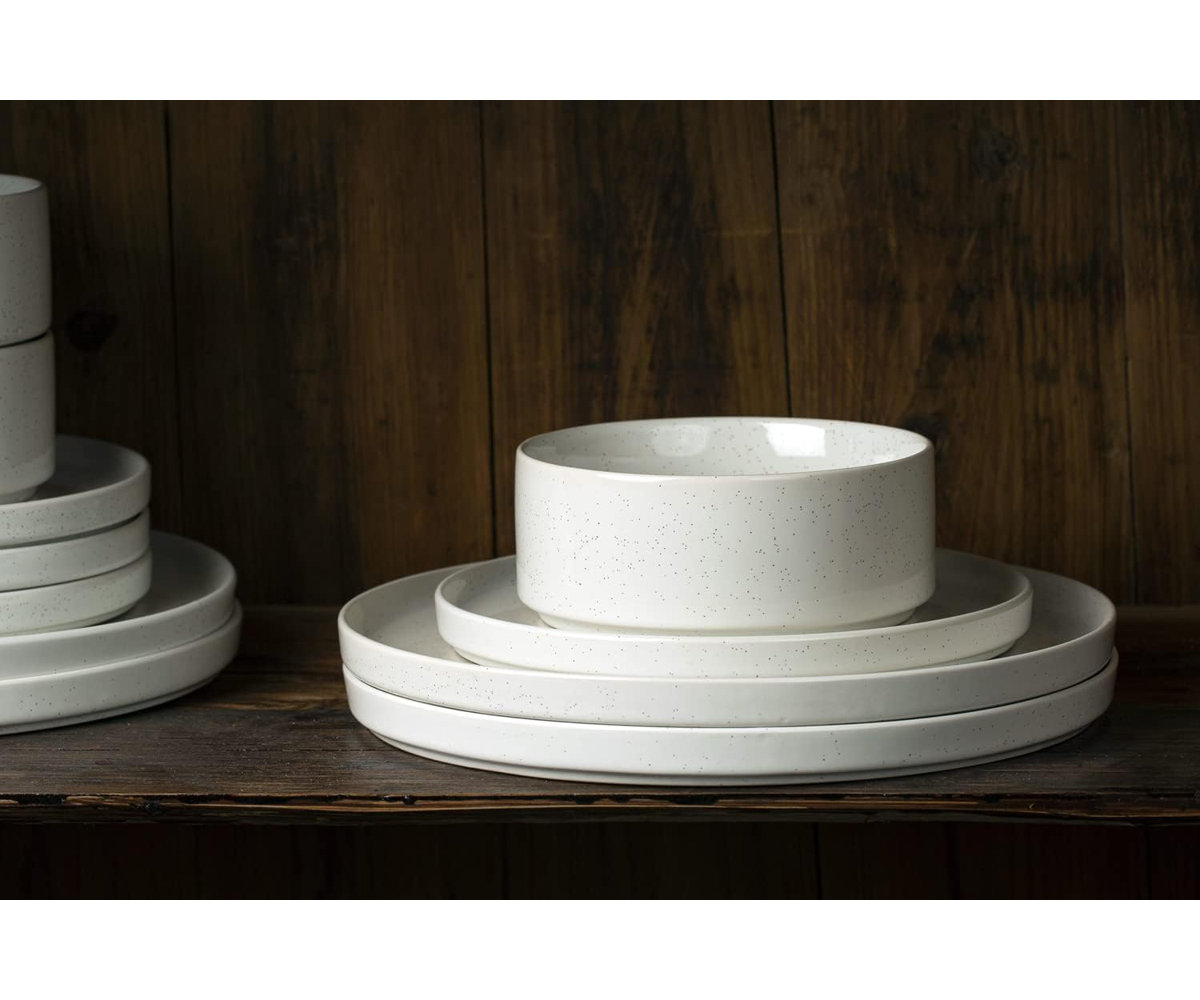 Famiware 18-Piece Dinnerware Sets, Stoneware Dish Set (Set of 6 ...