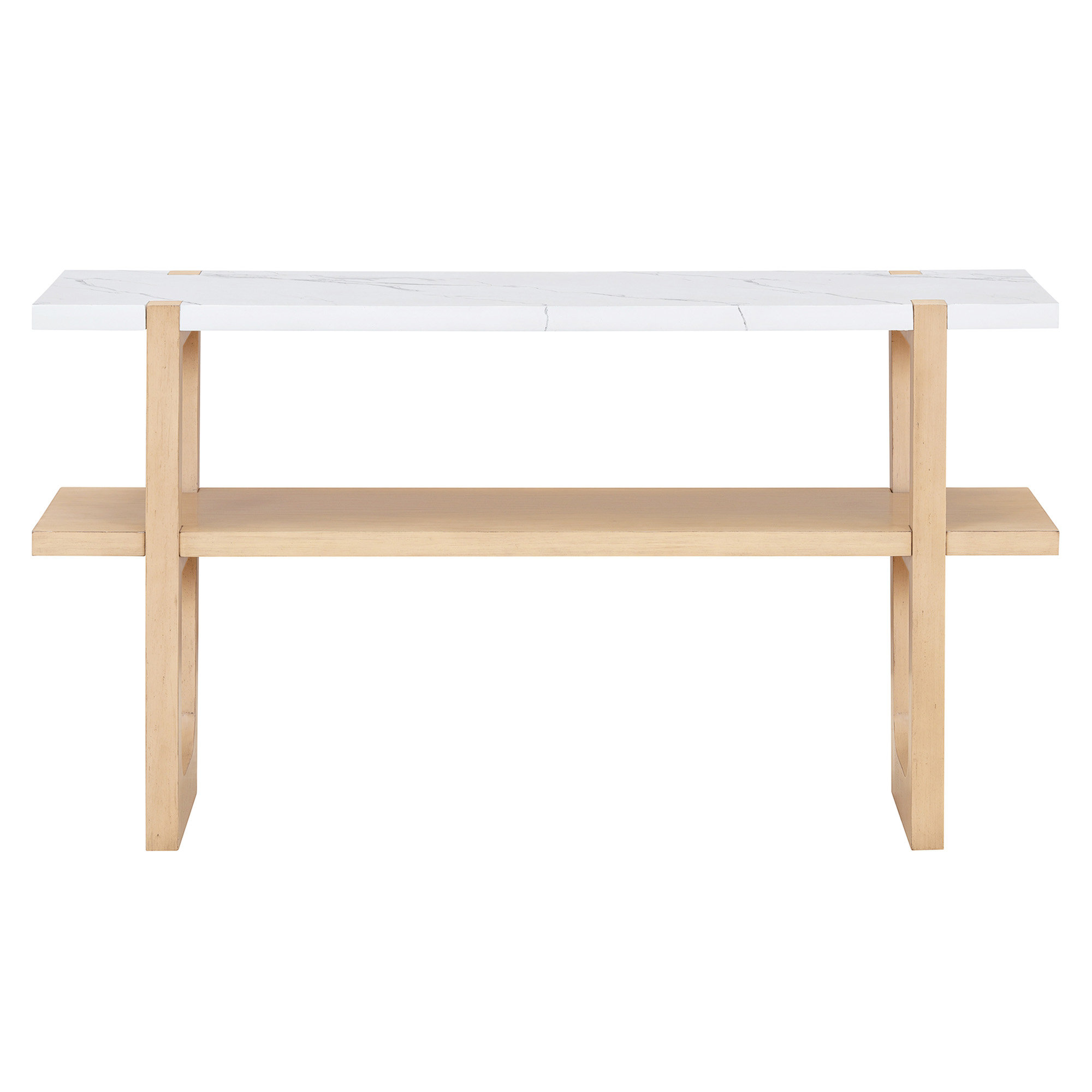 Wrought Studio™ Narrow Console Table with Marble-Effect Top, Retro ...