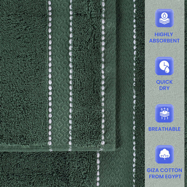 Hokku Designs Niles Egyptian Giza Cotton Diamond Dobby Border Ultra ...