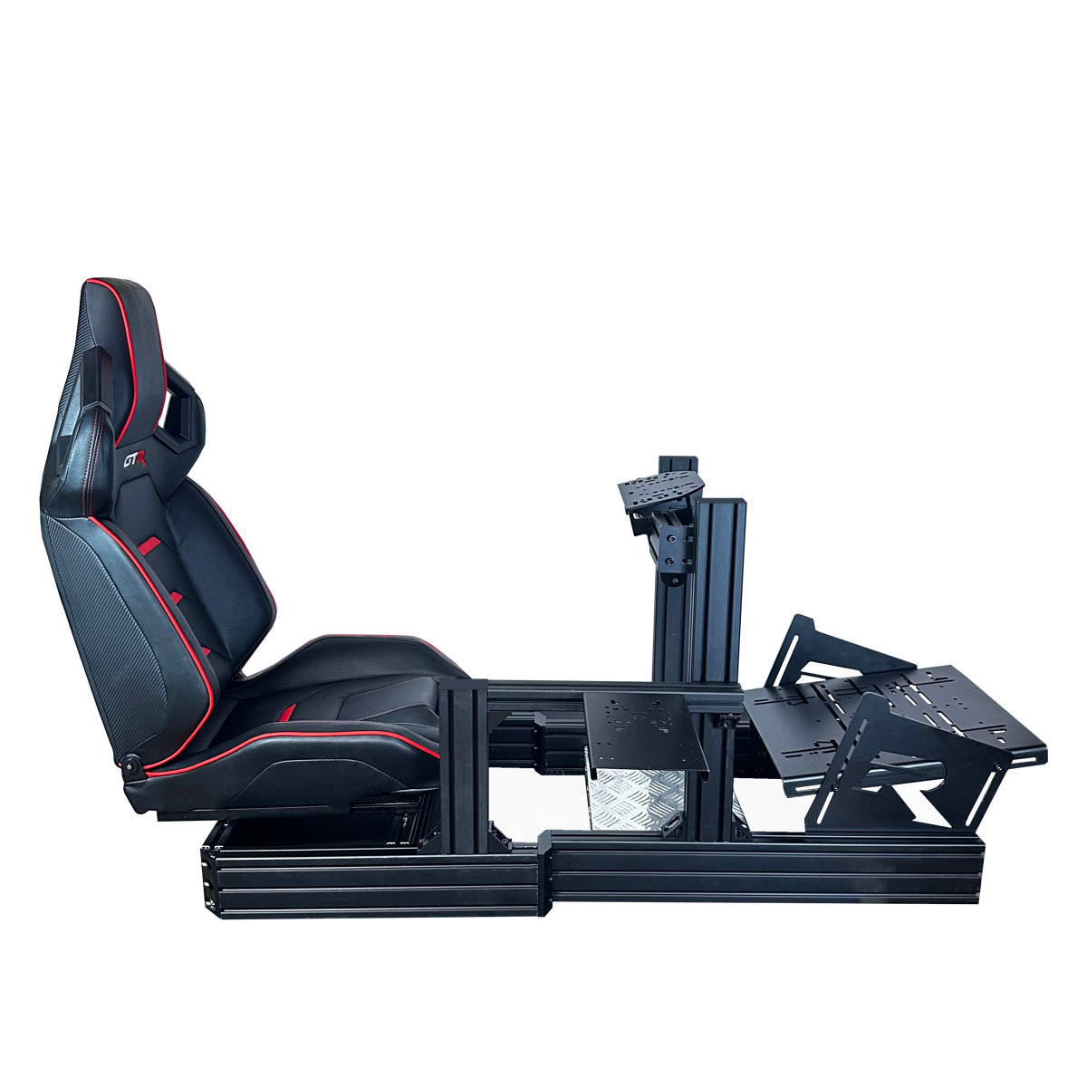 GTR Simulator Leather PC & Racing Game Chair with Footrest in Black ...