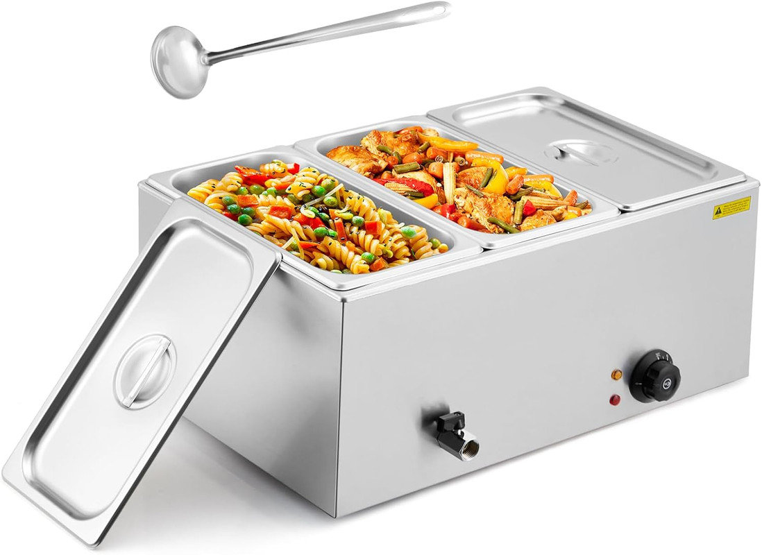 Mint Pantry® 3-Pan 21QT Electric Commercial Food Warmer, 7 QT/Pan ...