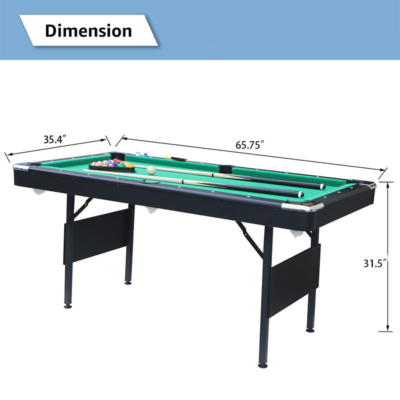iYofe 65.7"L Portable Pool Table for Families with Easy Folding for ...