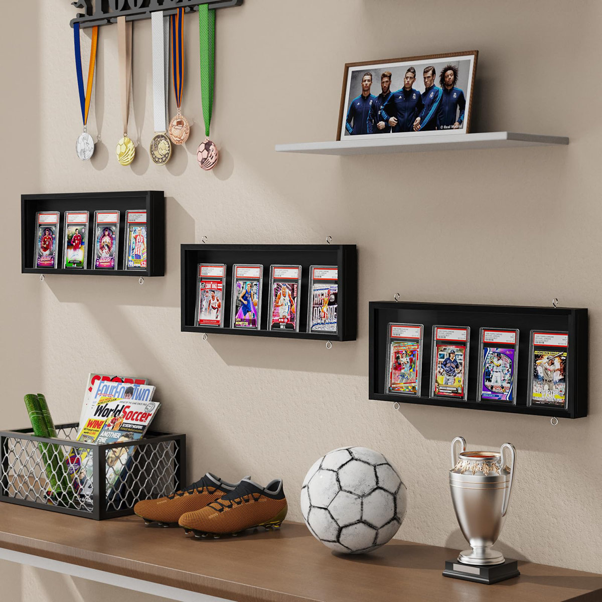 Miratino Card Display Case, Trading Card Display Frame Wall Mount ...