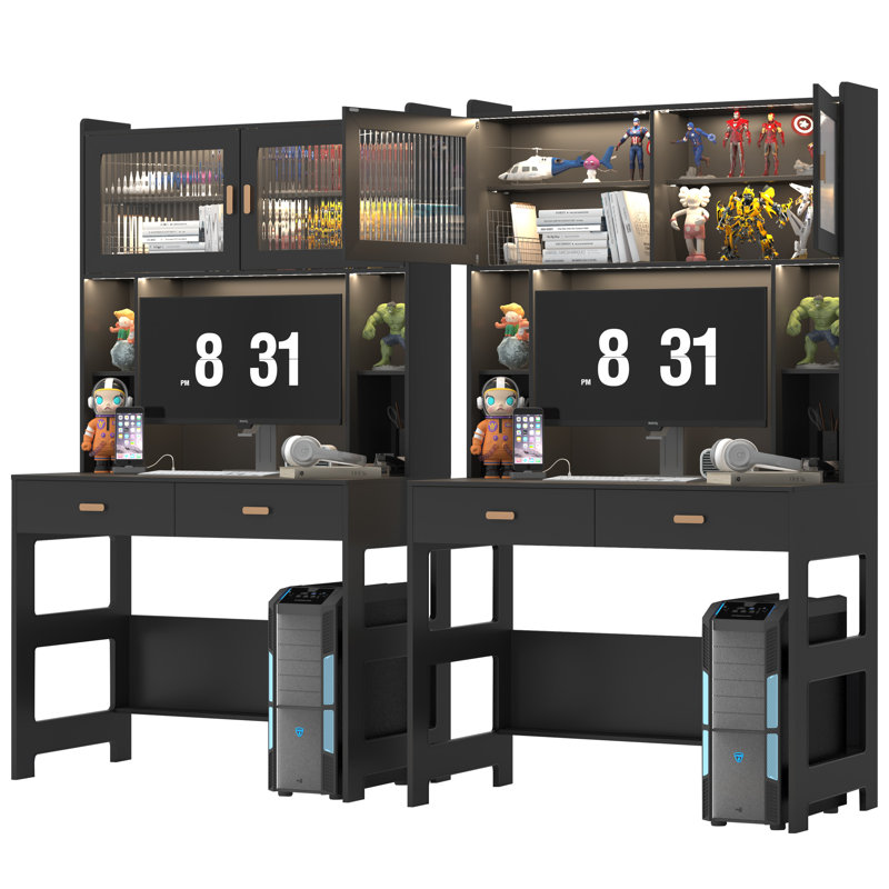 Latitude Run® Shona 40'' W Rectangle Computer Desk with Hutch and ...