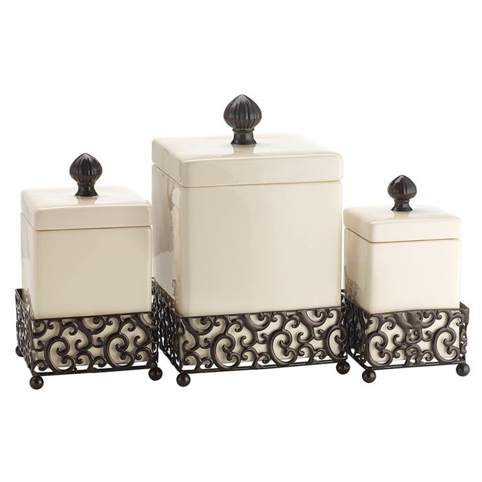 Fleur De Lis Living Tessa 3 Piece Kitchen Canister Set & Reviews | Wayfair