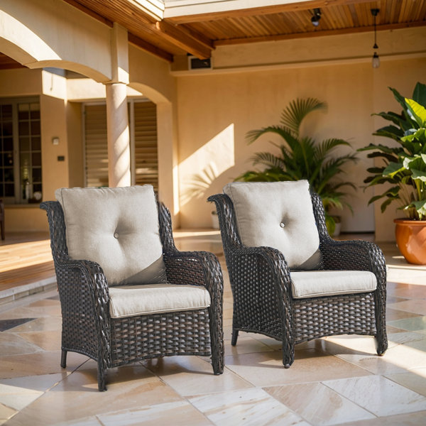 Red Barrel Studio® Deb Wicker Rattan Outdoor Chairs & Reviews - Wayfair ...