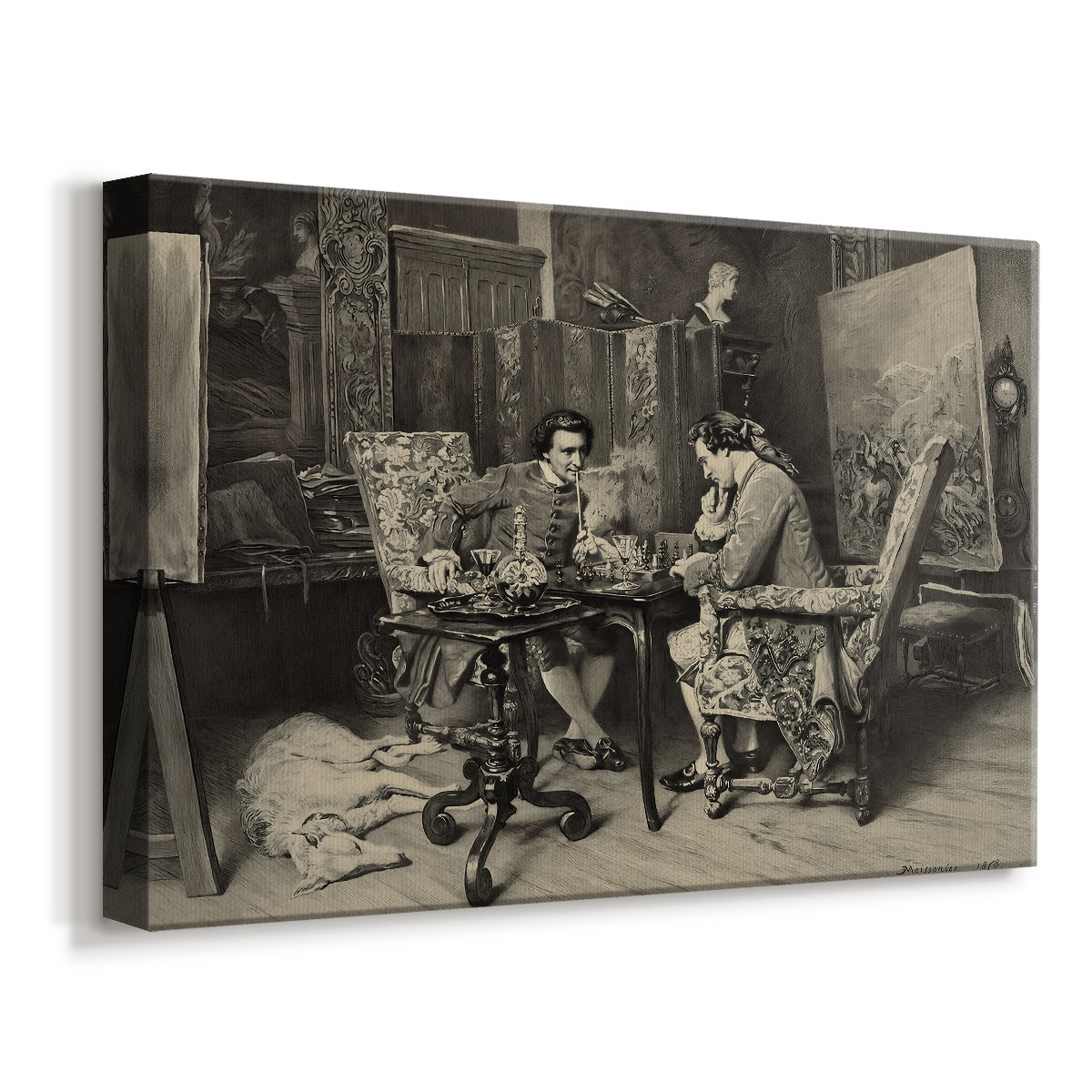 Alcott Hill® The Chess Players-Ernest Meissonier-Gallery Wrapped Canvas ...