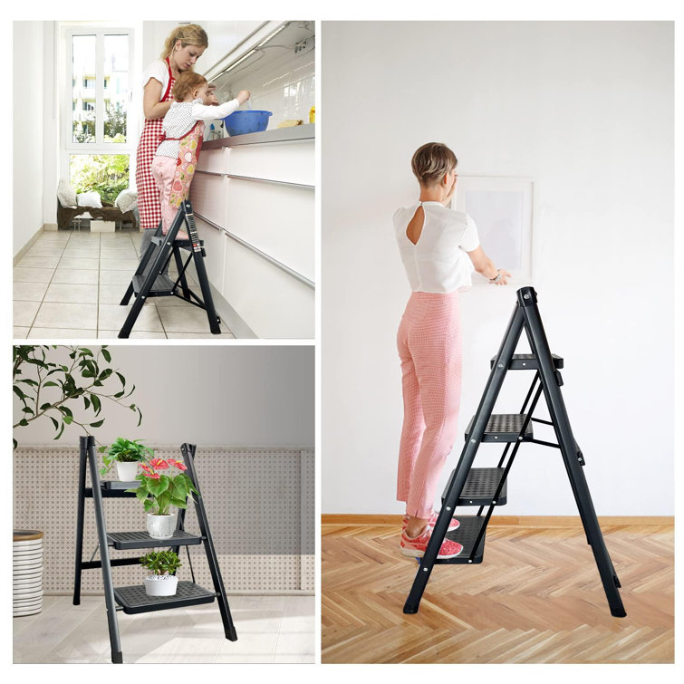 WFX Utility™ 3 - Step Steel Lightweight Folding Small Step Ladder ...