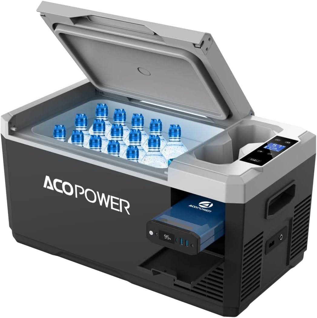 ACOPOWER Portable Refrigerator with Battery, 19Qt Car Freezer,12V,45W ...