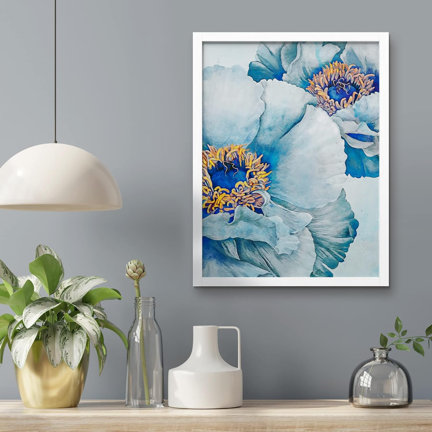 SIGNLEADER Vibrant Pastel Watercolor Flower Wall Art Floral Botanical ...